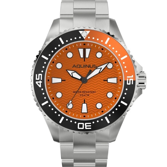 Aquinus | Accessories | Aquinus Orange Diver Watch 2 Atm Aquinus ...